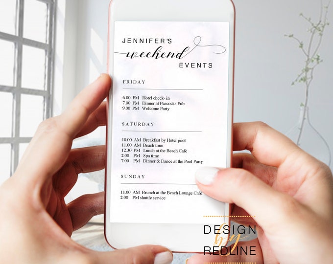 Editable Digital Mobile Itinerary, Weekend Events, Travel, Weekend ...