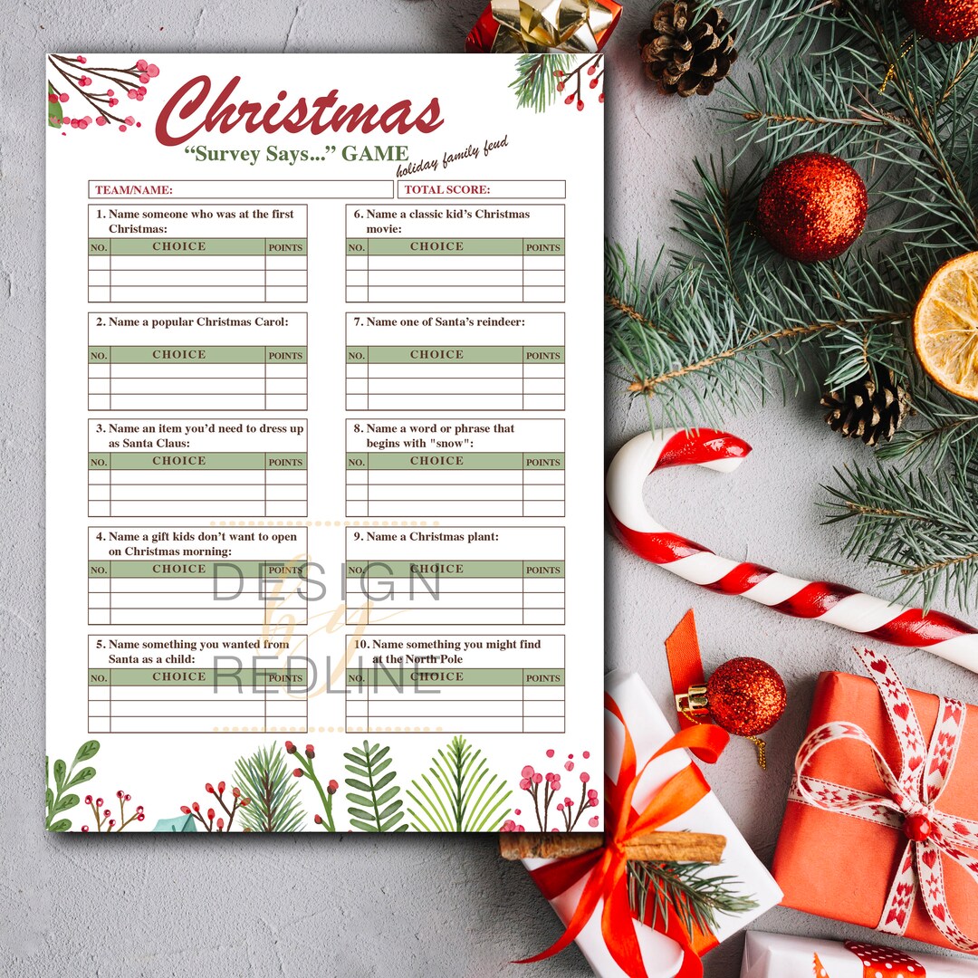Christmas Family Games Printable, Fun Holiday Party Games for Families ...