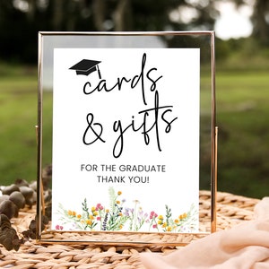 Wildflowers Graduation Table Top Signs Template Bundle, 5x7 and 8x10 ...