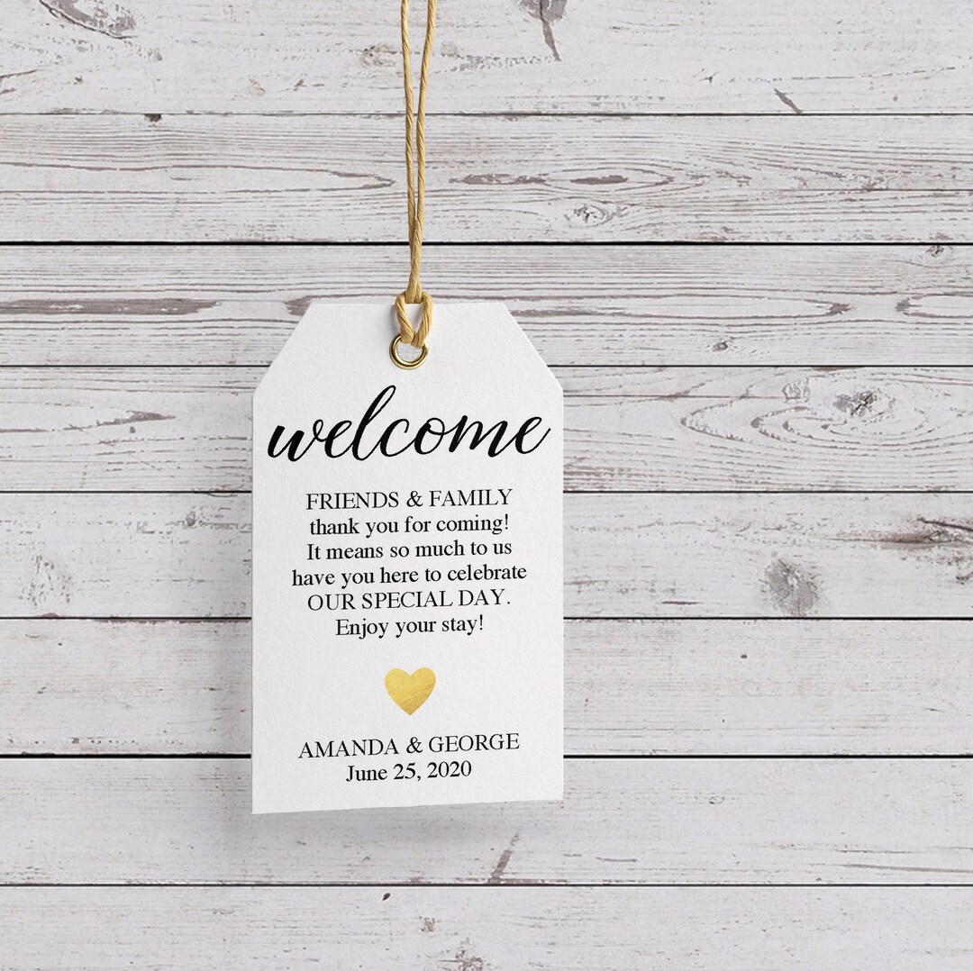 Welcome Tag, Wedding Welcome Tag Template, Wedding Welcome Bag Tag ...