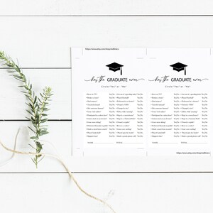 Graduation Game Printable, Graduate Quiz for Grad Party Fun ...