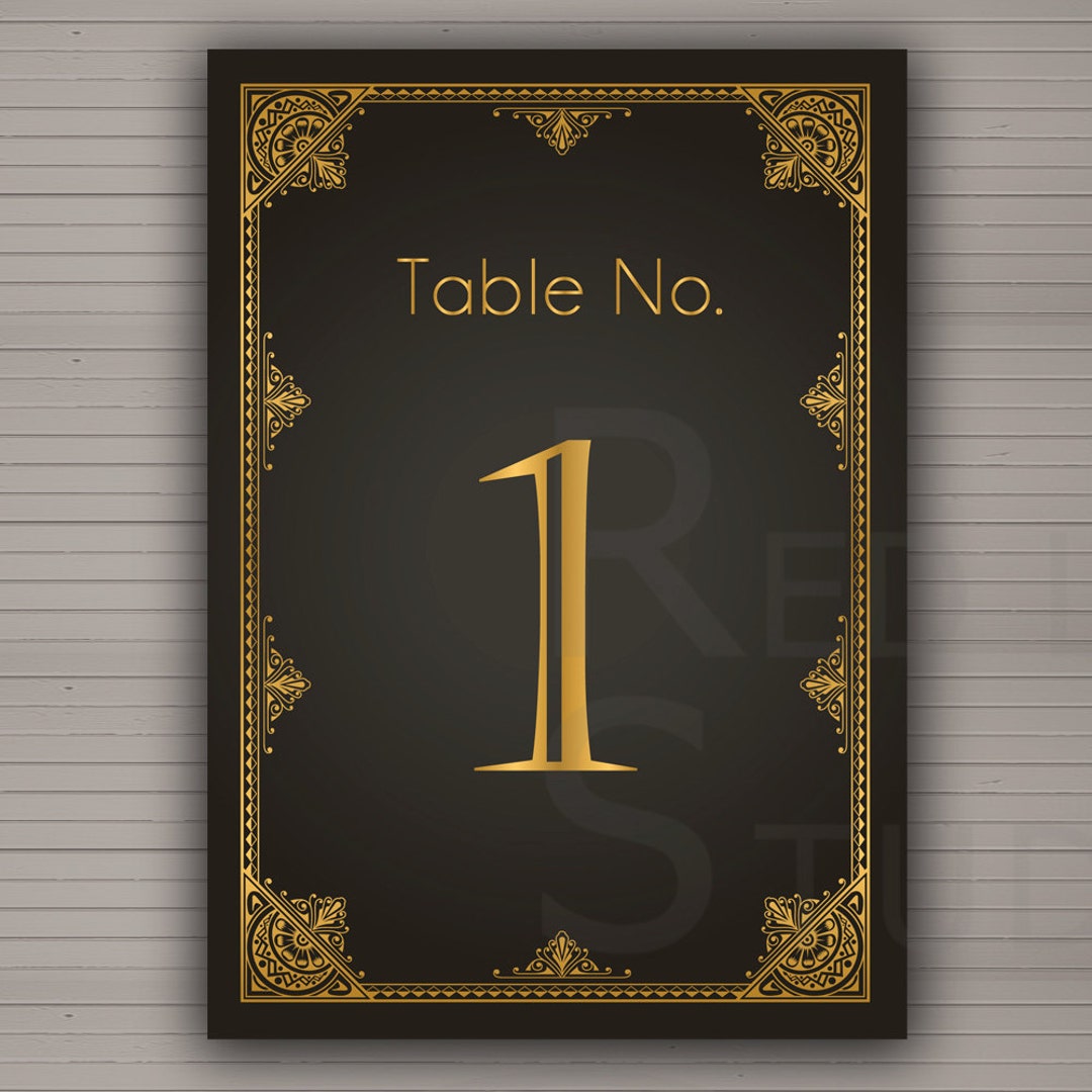 Table Numbers 1 to 20 DIY Printable 1920 Art Deco Theme Instant ...