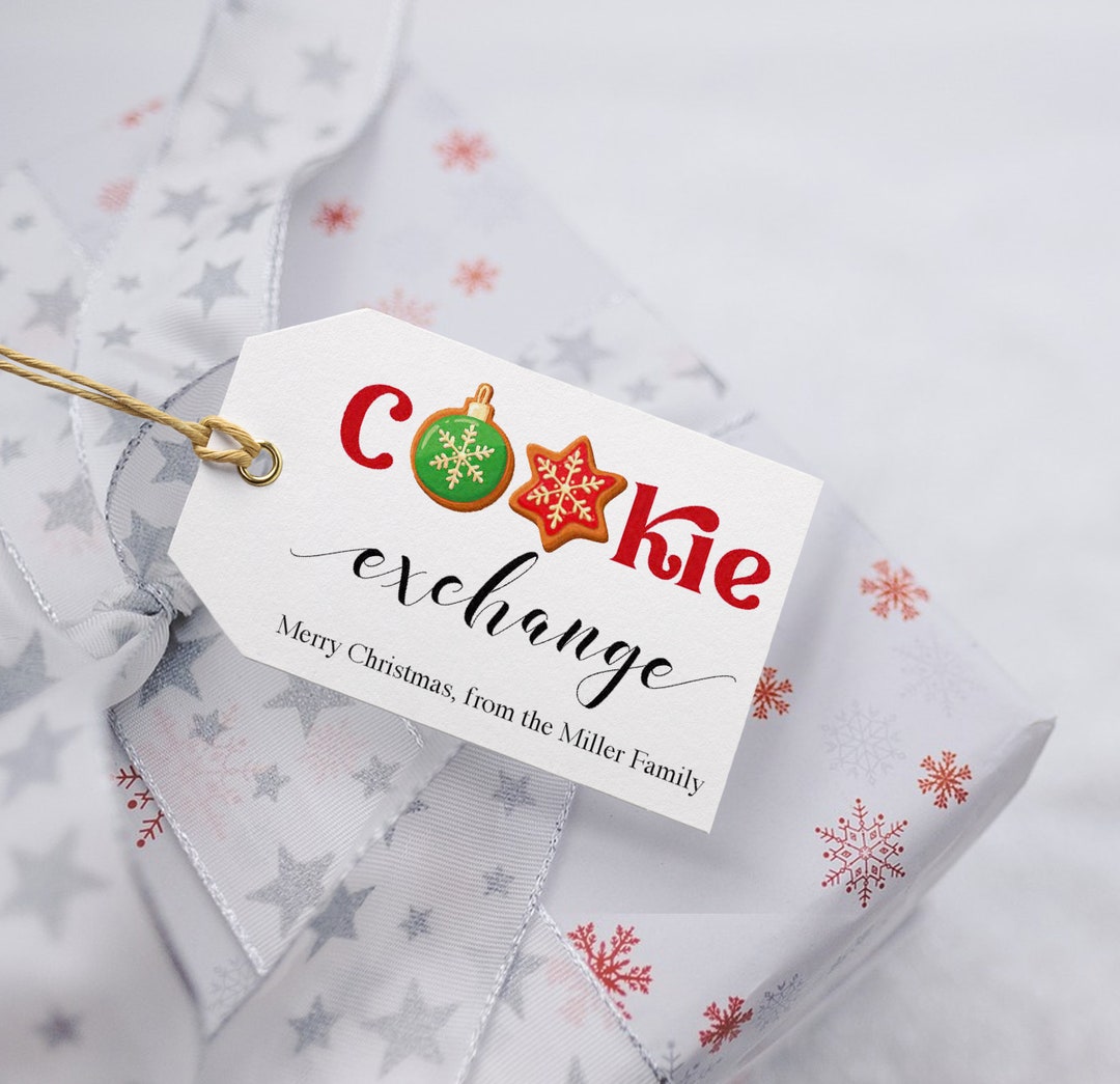 Cookie Exchange Gift Tag Printable, Custom Editable Christmas Cookies ...