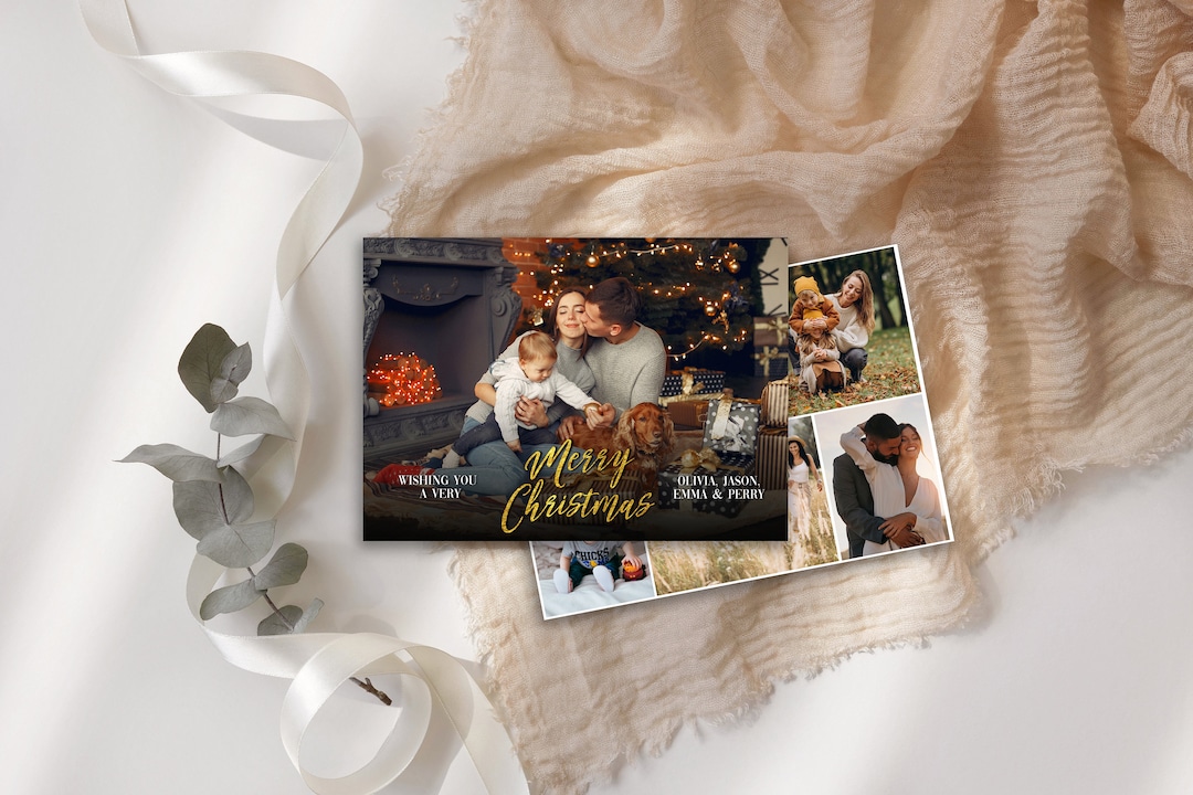 Printable Holiday Card Template, Photo Holiday Card, Minimalist ...