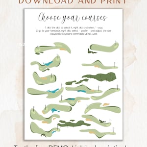 Golf Wedding Seating Chart Sign, Golf Courses Party Seating Table ...