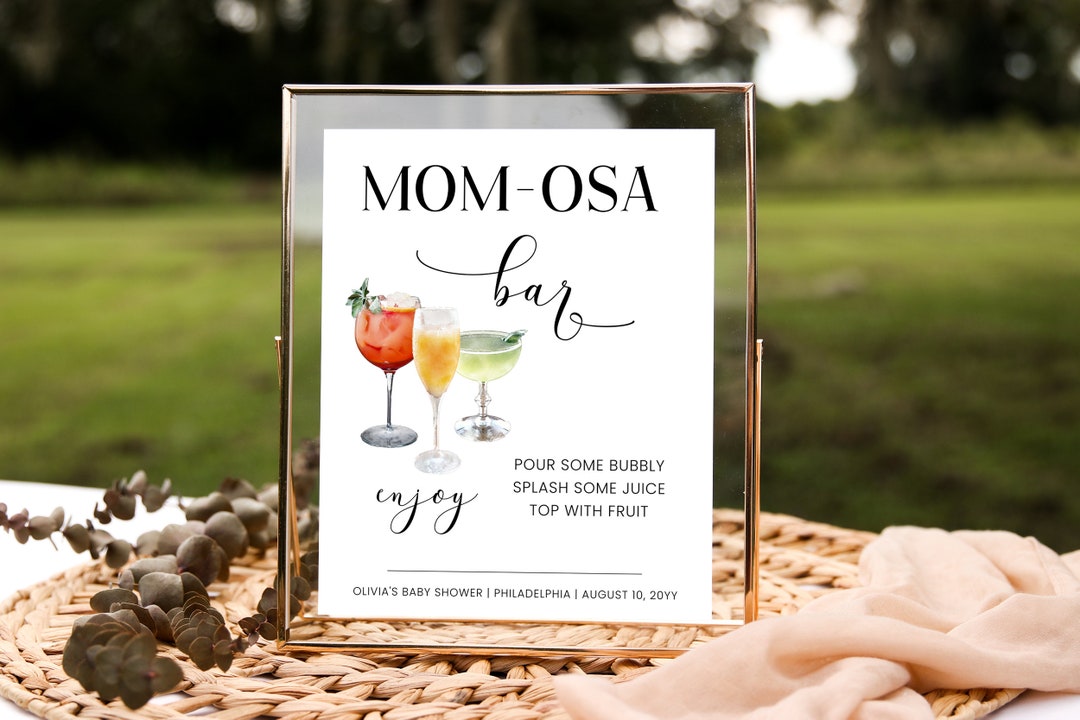 MOM-OSA Sign | Baby Shower Bar Sign | Mimosa Bar Sign | Instant ...