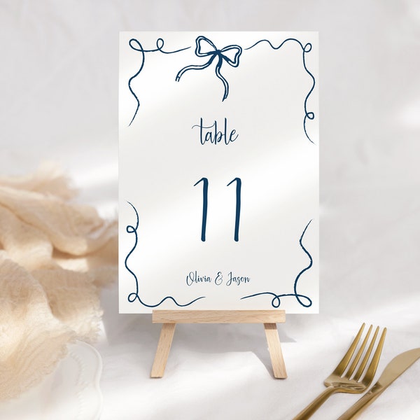 Table Numbers Ribbon - Etsy