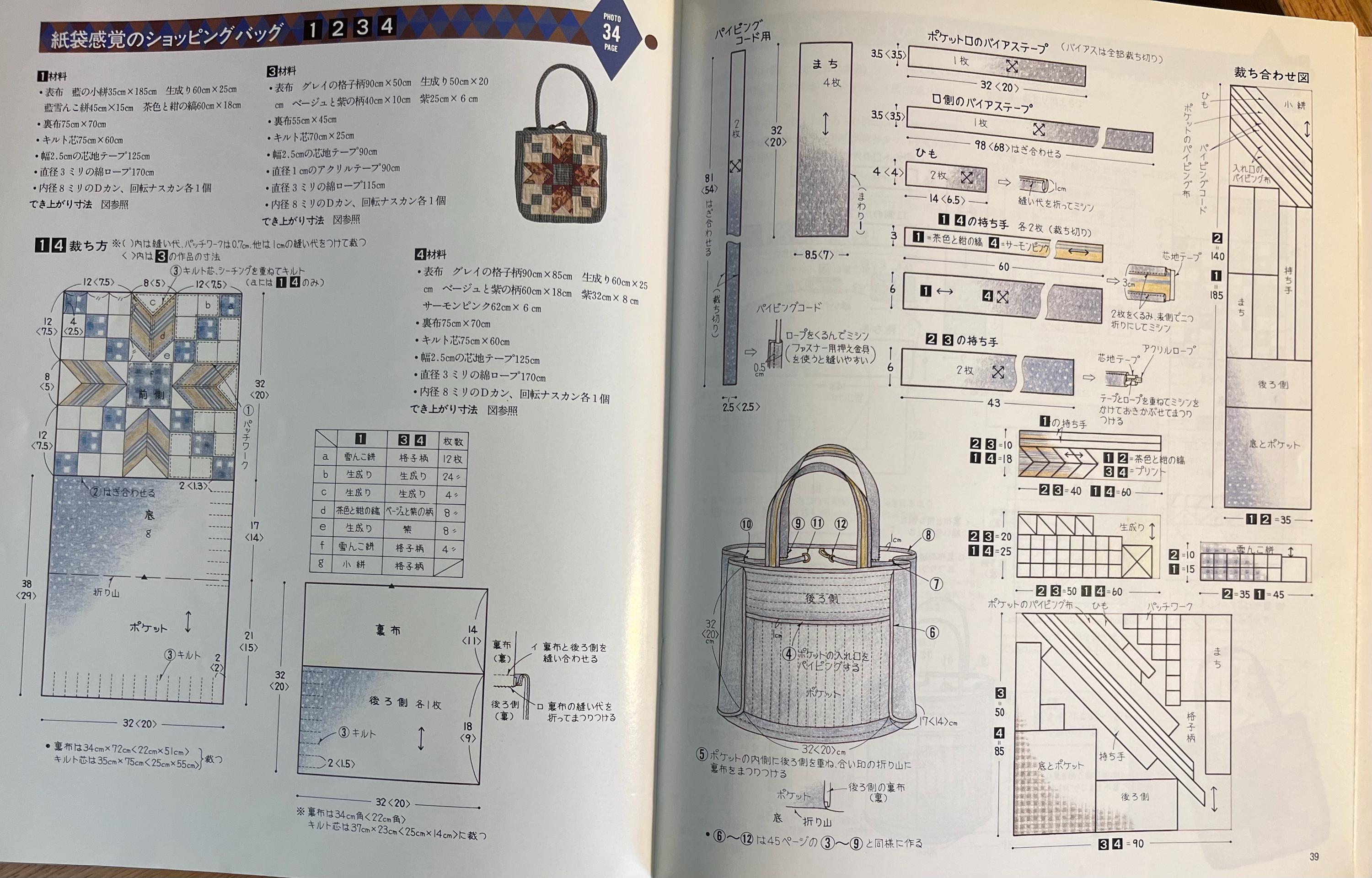 Japanese Pattern Book for Quilted Bags - Etsy