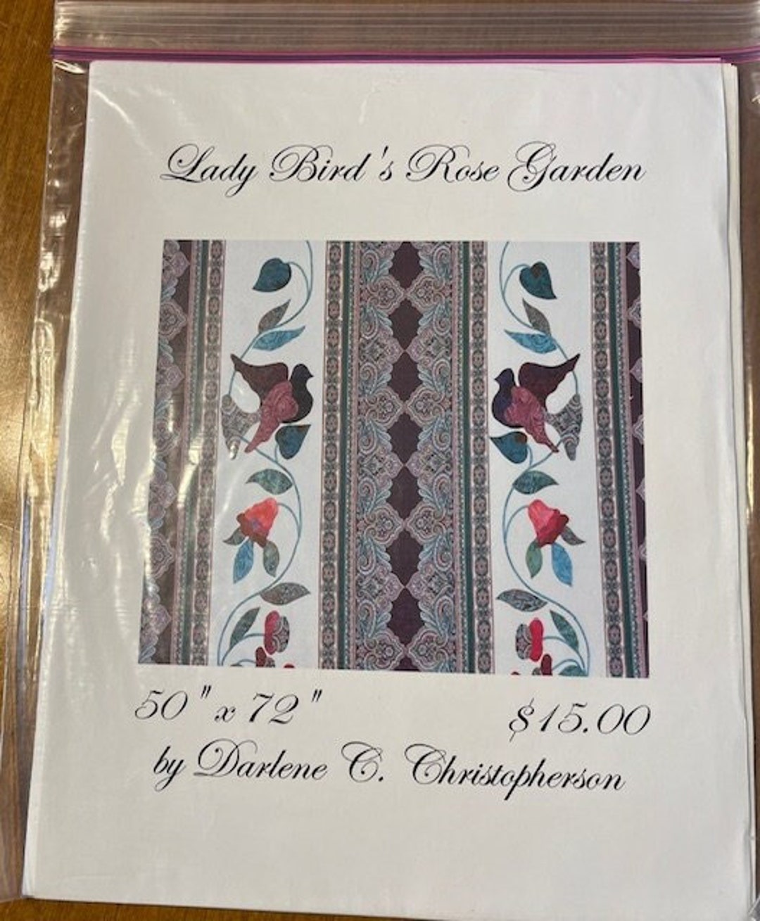 Quilt Pattern Packet - Lady Bird's Rose Garden by Darlene C ...