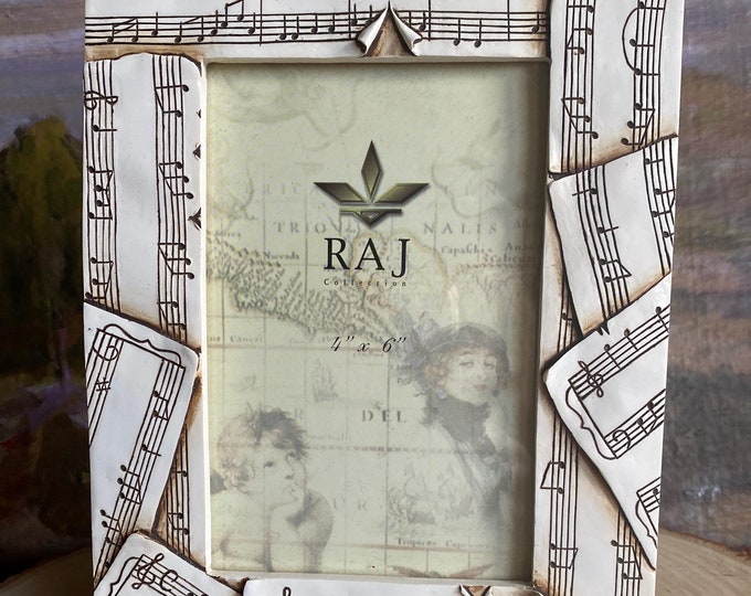 Music Notes Photo Frame-raj-4 X 6 Photo Size-never Used-resin Material ...