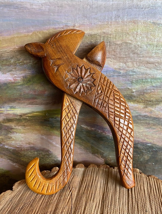 Hand Carved Wooden Animal Nutcracker-horse Head-brown-folk - Etsy
