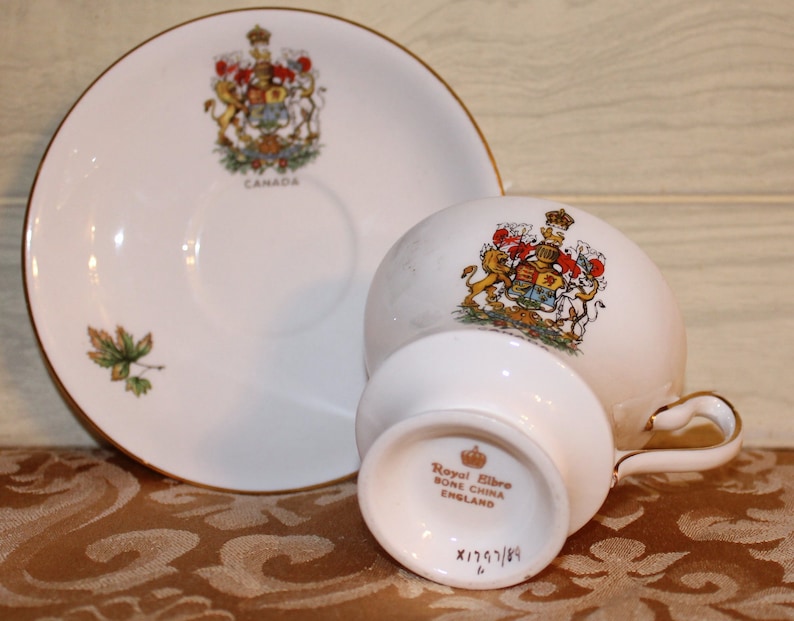 Vintage Royal Elbro Bone China Cup and Saucer Canada Made - Etsy