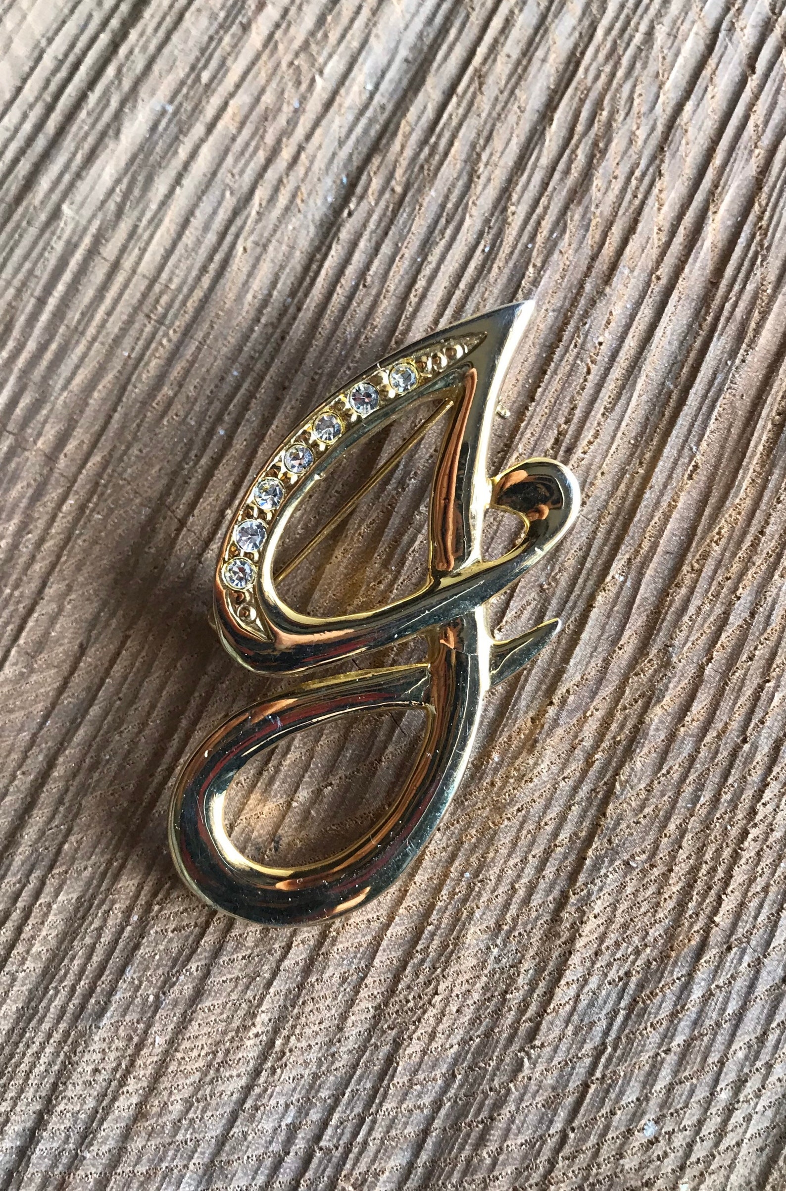 G Initial Brooch-Gold Toned-Rhinestones-G Initial Pin-Monogram - Etsy