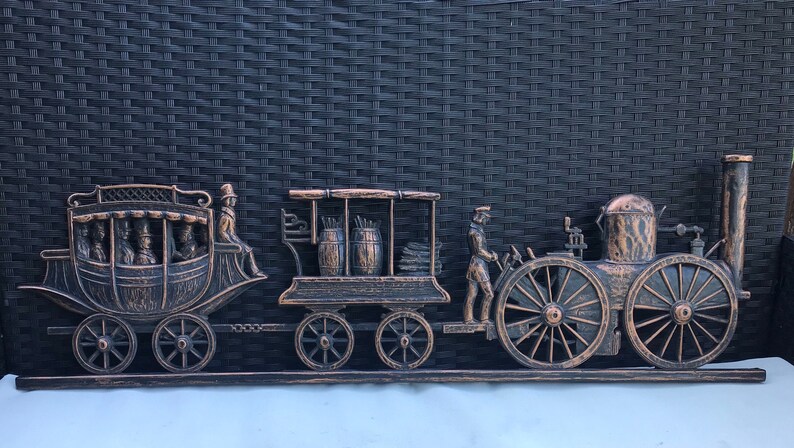 Coppercraft Wall Plaque-train Wall Decor-steam Engine-old West | Etsy