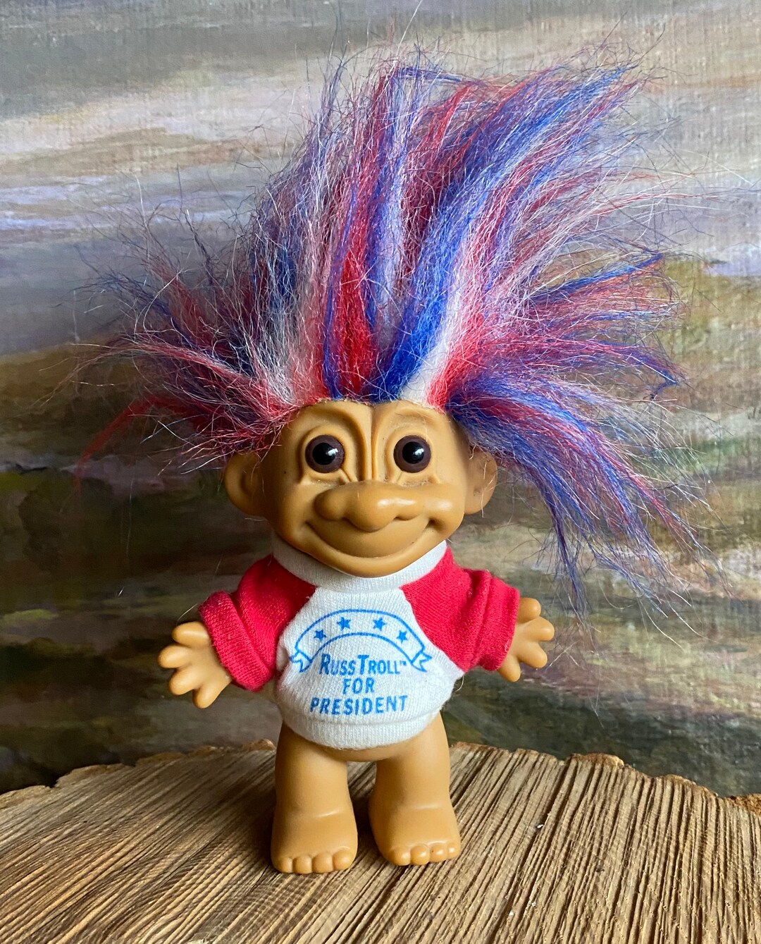 Russ Troll for President-1980s-vintage Troll-red White and Blue Hair ...
