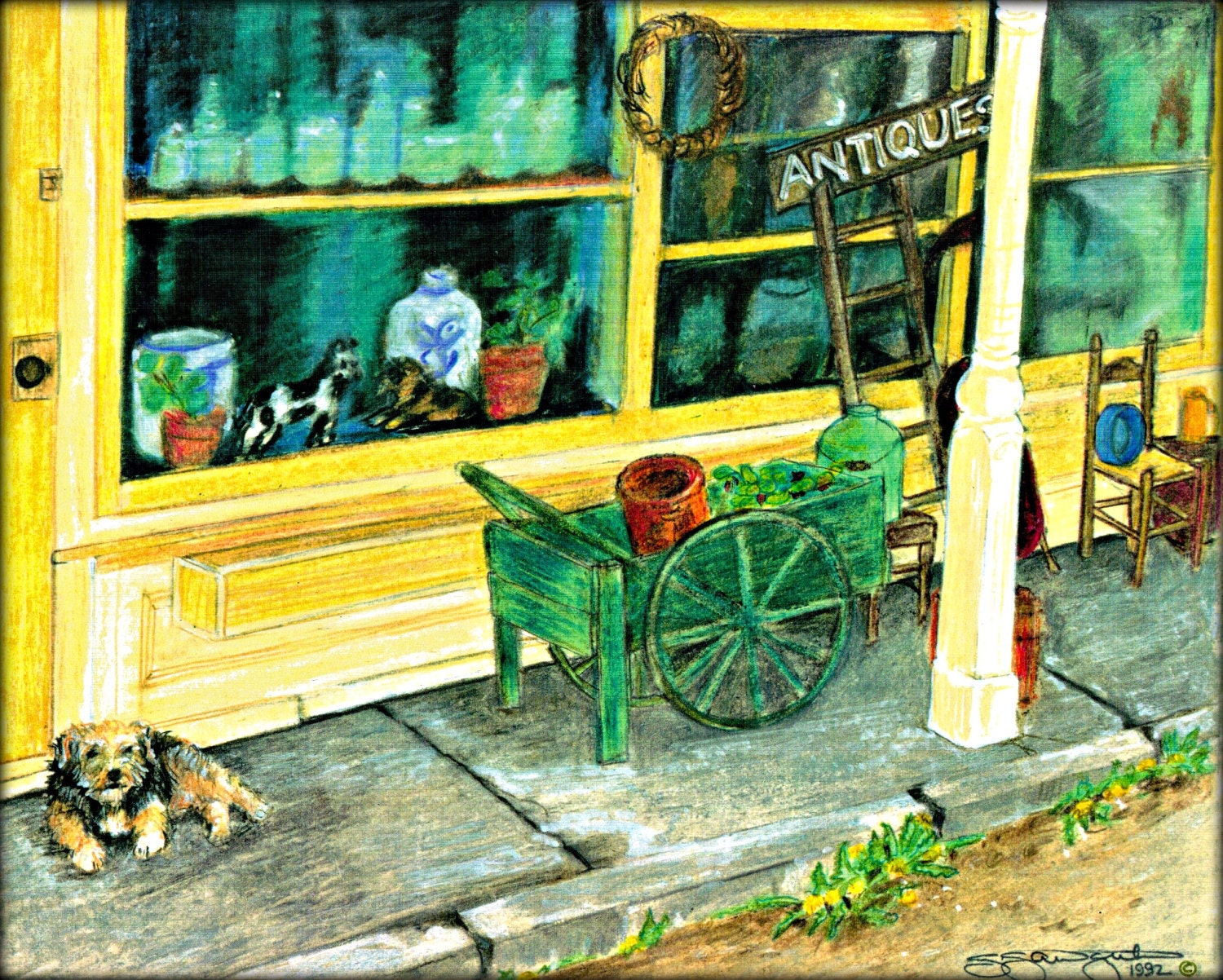 Antique Shop 8 X 10 Print Shabby Chic Art Pencil - Etsy