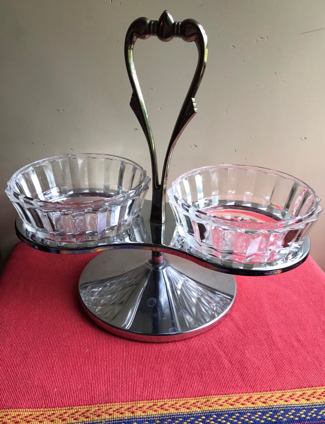 Retro Kromex Chrome Condiment Serving Set-mid Century-condiment Caddy ...