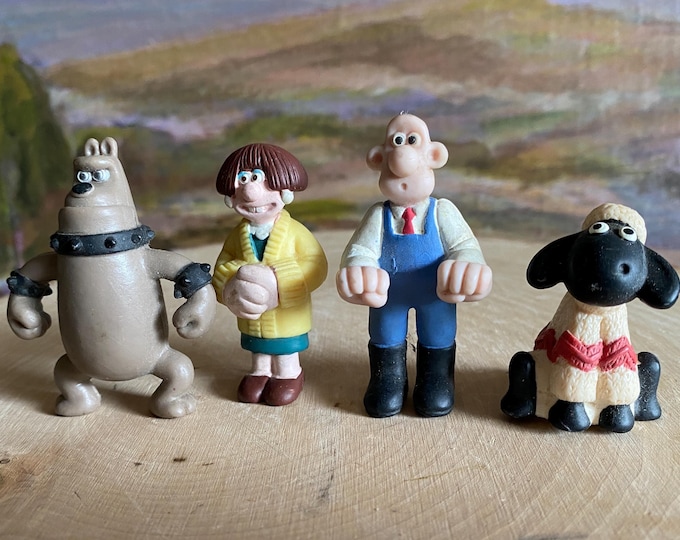 Vintage Wallace and Gromit Figures-1989-wallace-wendolene-shaun the ...