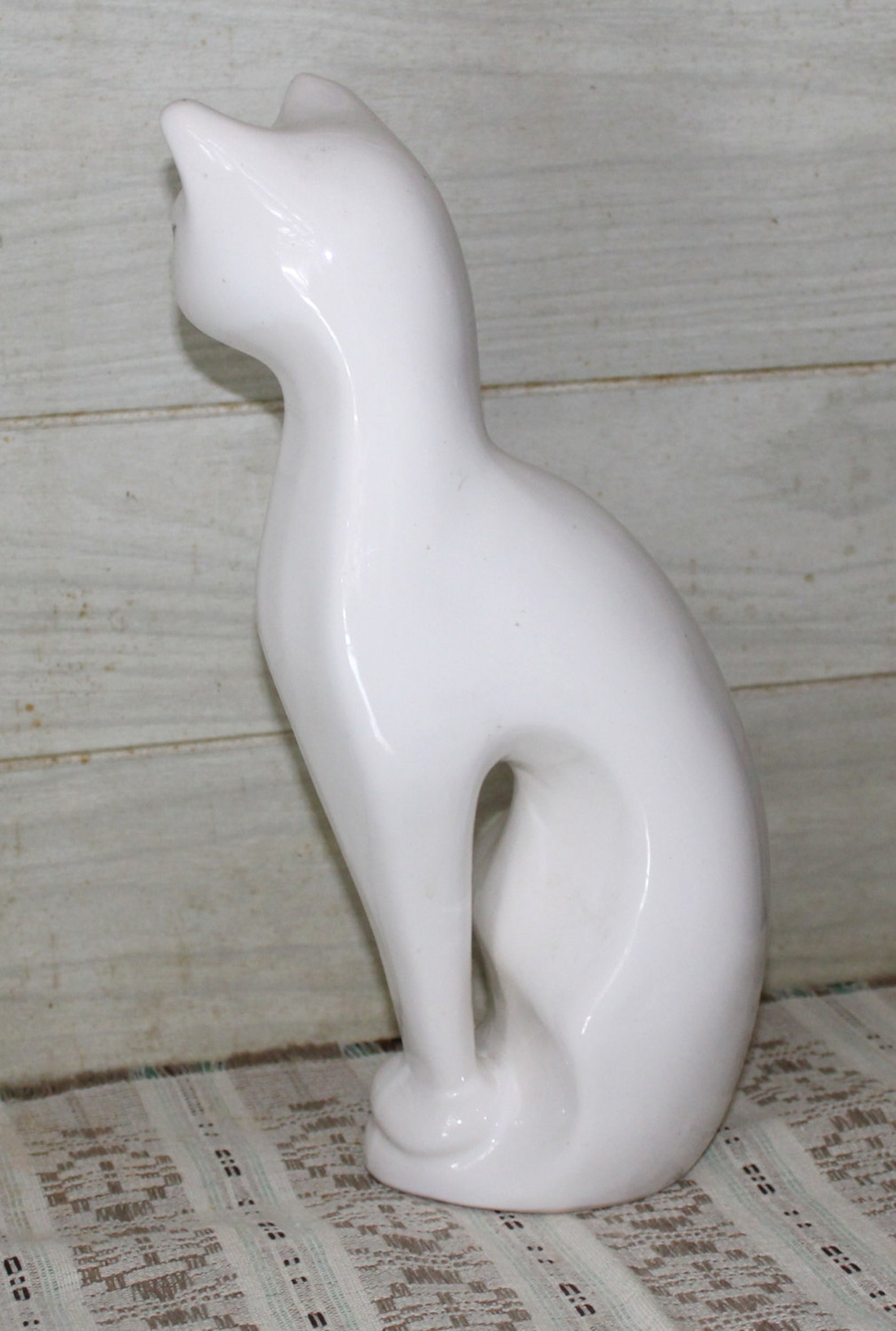 Unique Large White Ceramic Cat Figurine Vintage Made in | Etsy Unique Large White Ceramic Cat Figurine Vintage Made in | Etsy