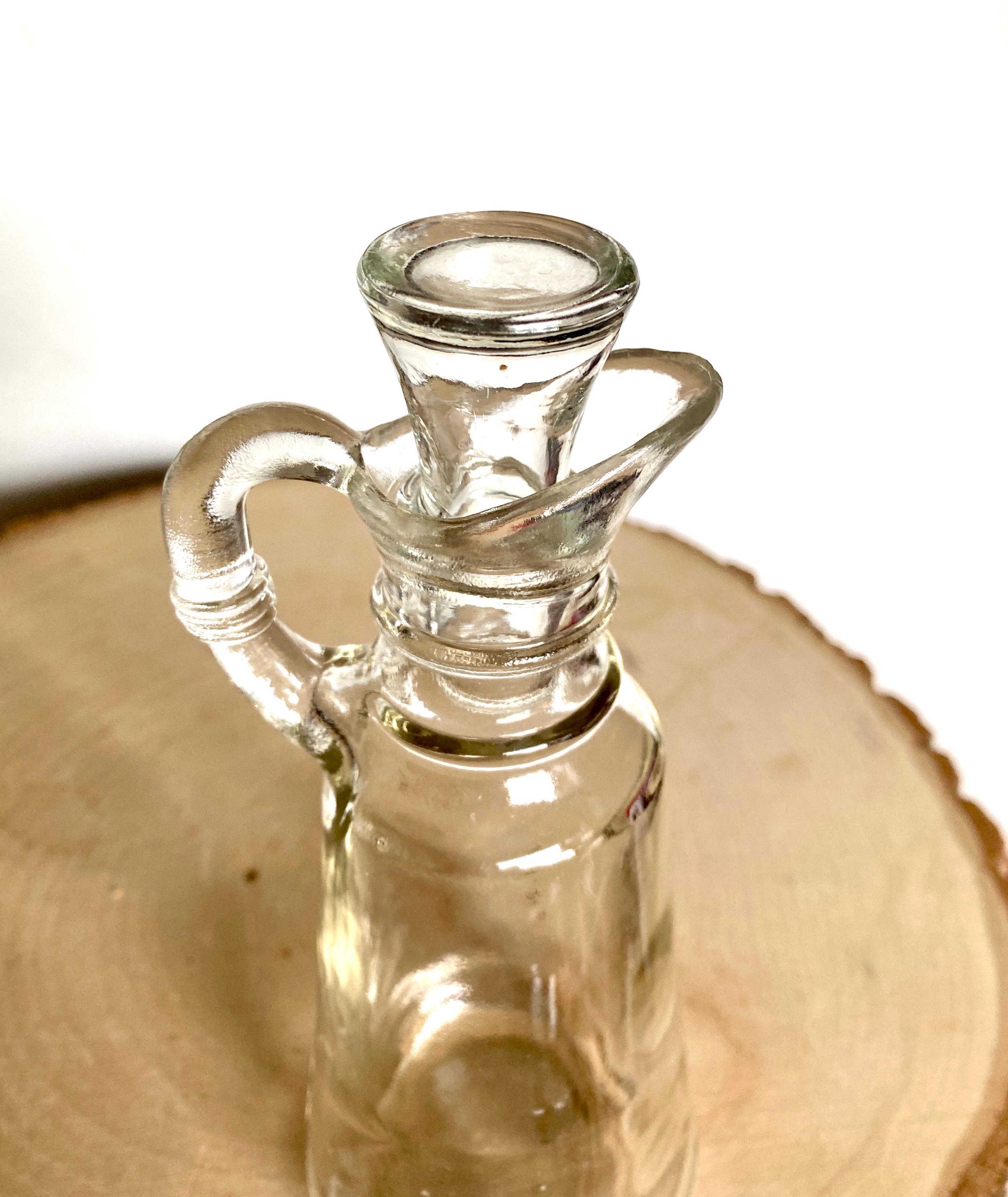 Retro Anchor Hocking Clear Glass Oil and Vinegar Cruet With Glass ...