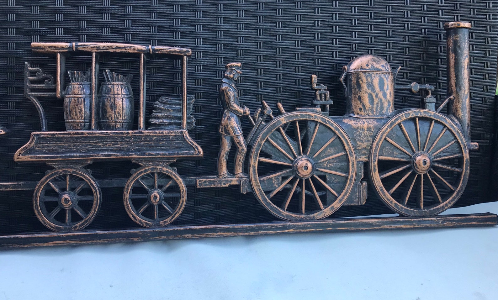 Coppercraft Wall Plaque-train Wall Decor-steam Engine-old West - Etsy