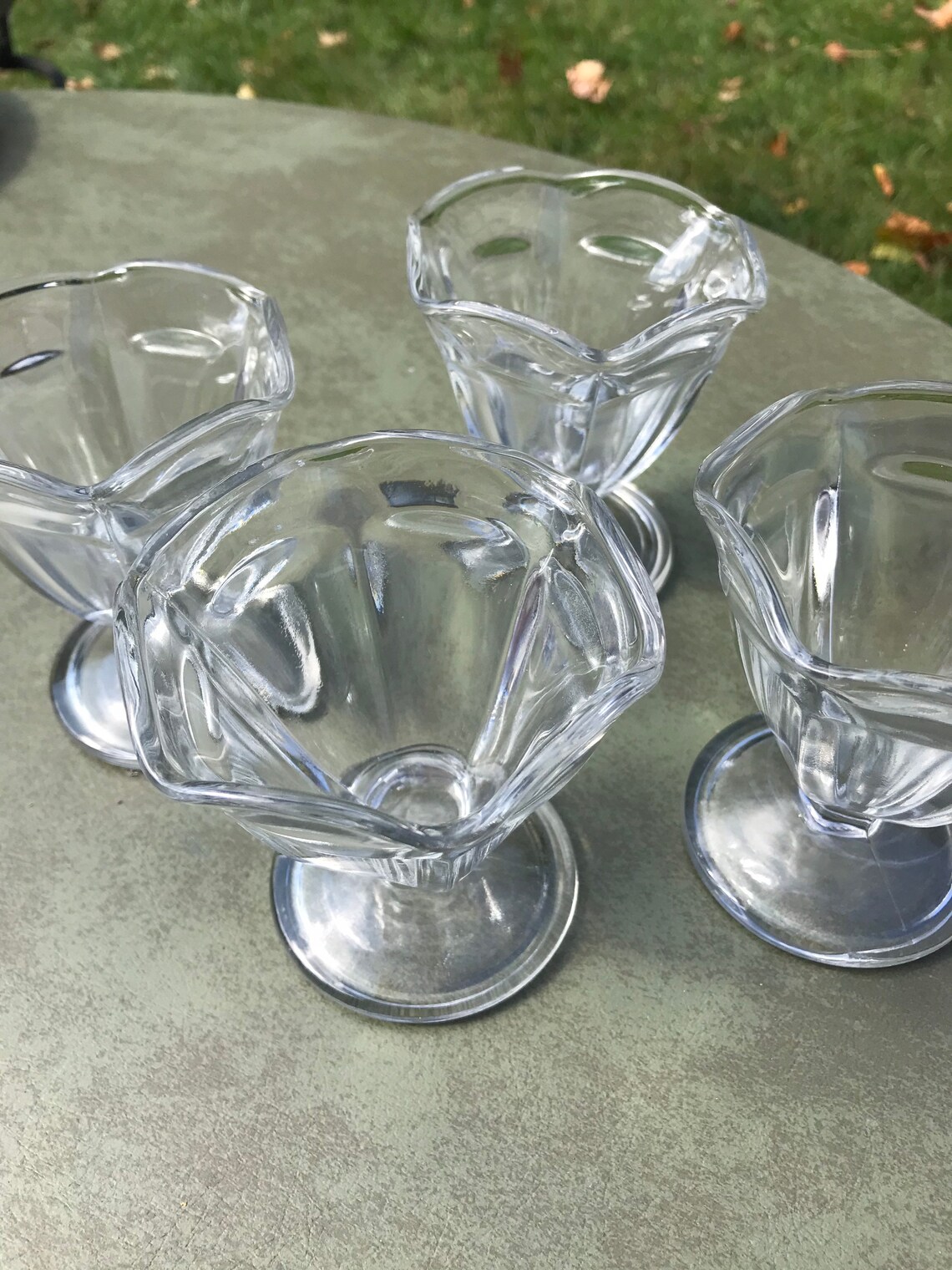 Retro Ice Cream Parlor Glasses-set of 4-anchor Hocking-ice - Etsy