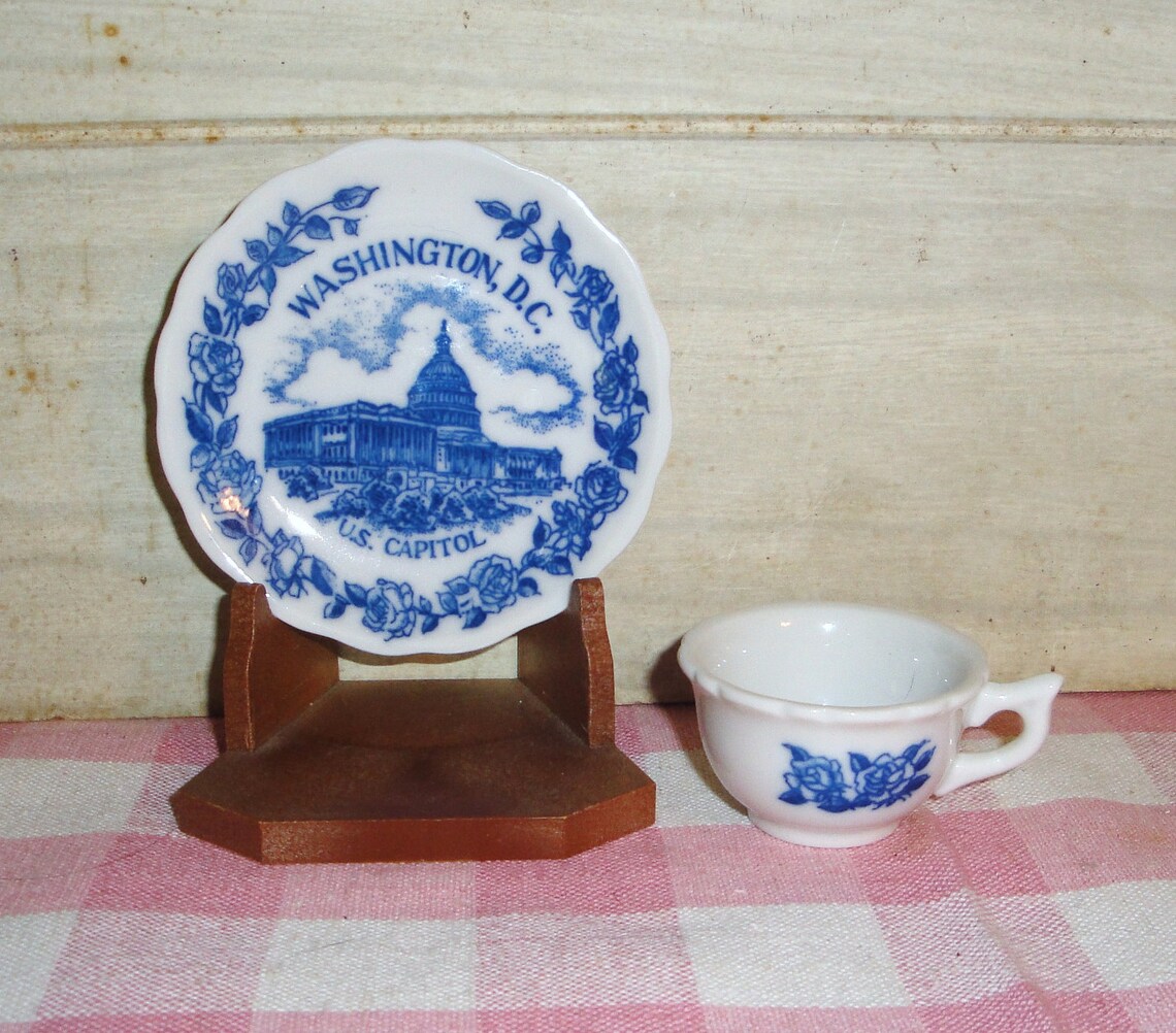 Tiny Teacup and Washington DC Plate Vintage Collectibles | Etsy