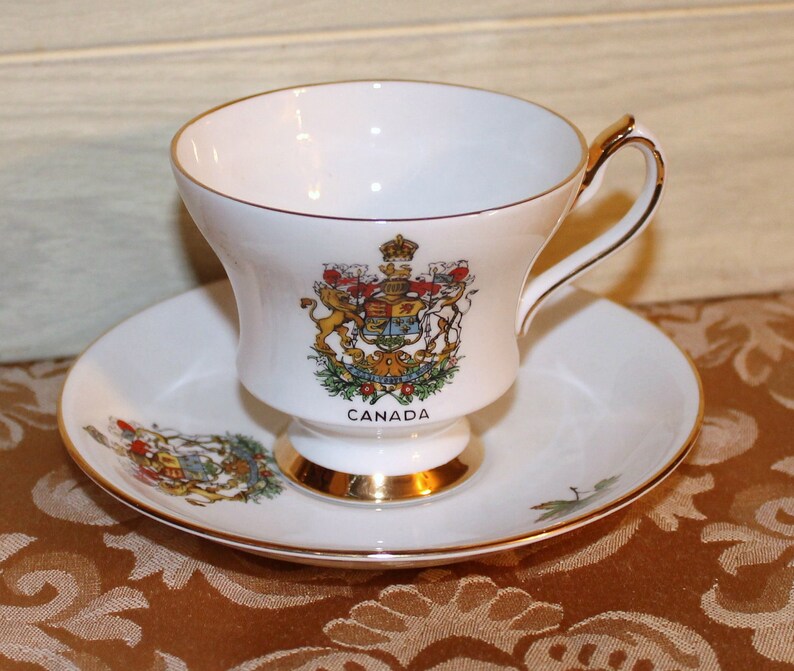 Vintage Royal Elbro Bone China Cup and Saucer Canada Made - Etsy