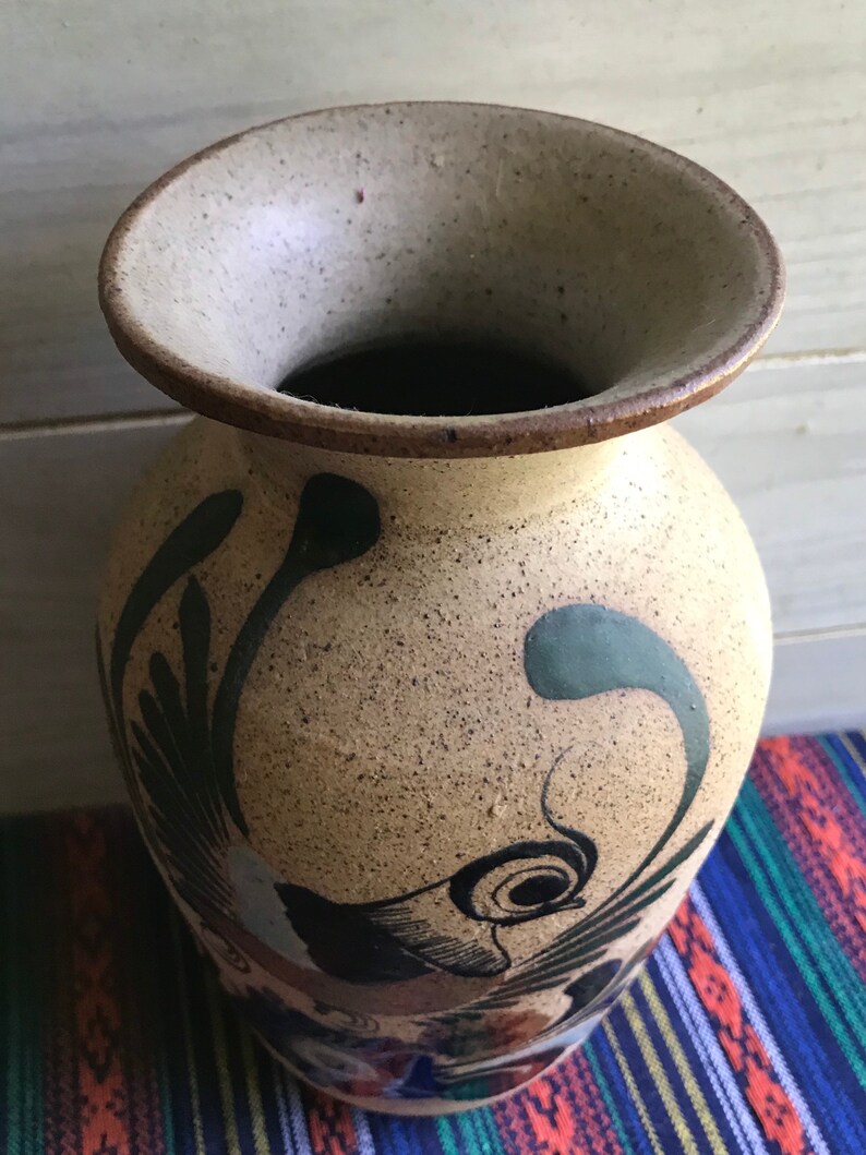 Mexican Pottery Vase-Tonala-Hand Made-Folk Art Ceramic | Etsy