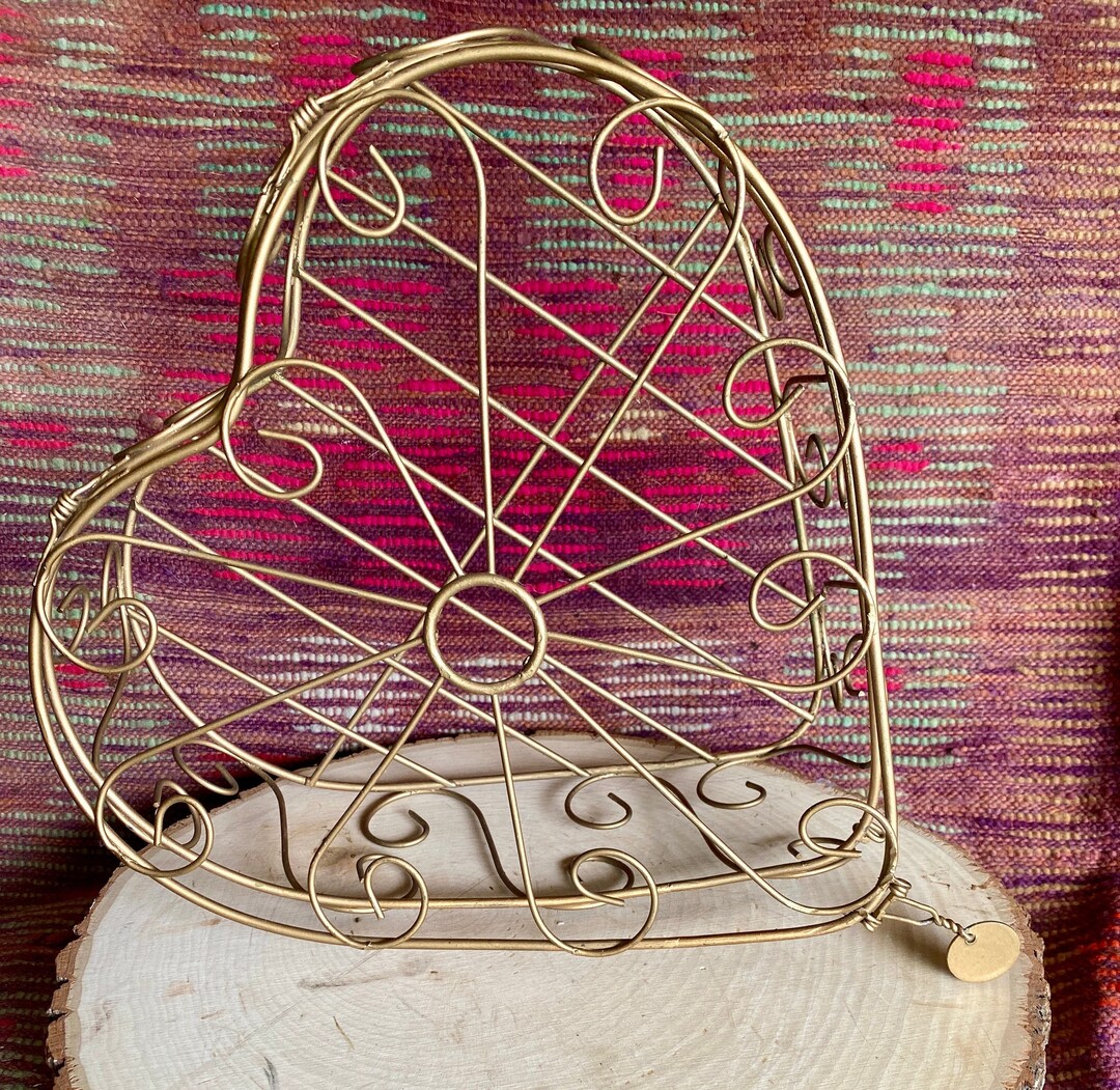 Gold Heart Shaped Wire Basket-large Size-wedding Envelope Basket ...