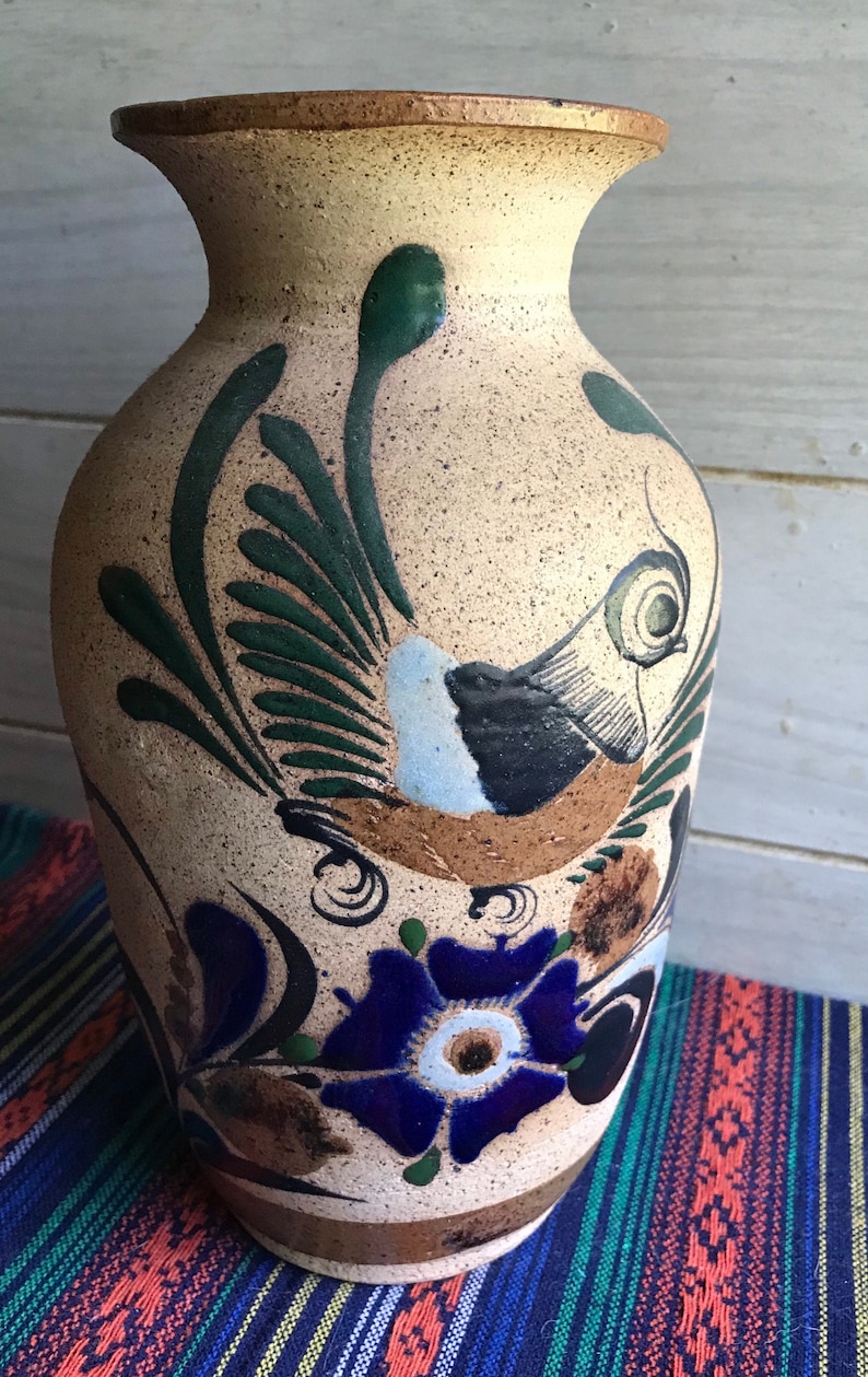 Mexican Pottery Vase-tonala-hand Made-folk Art Ceramic - Etsy
