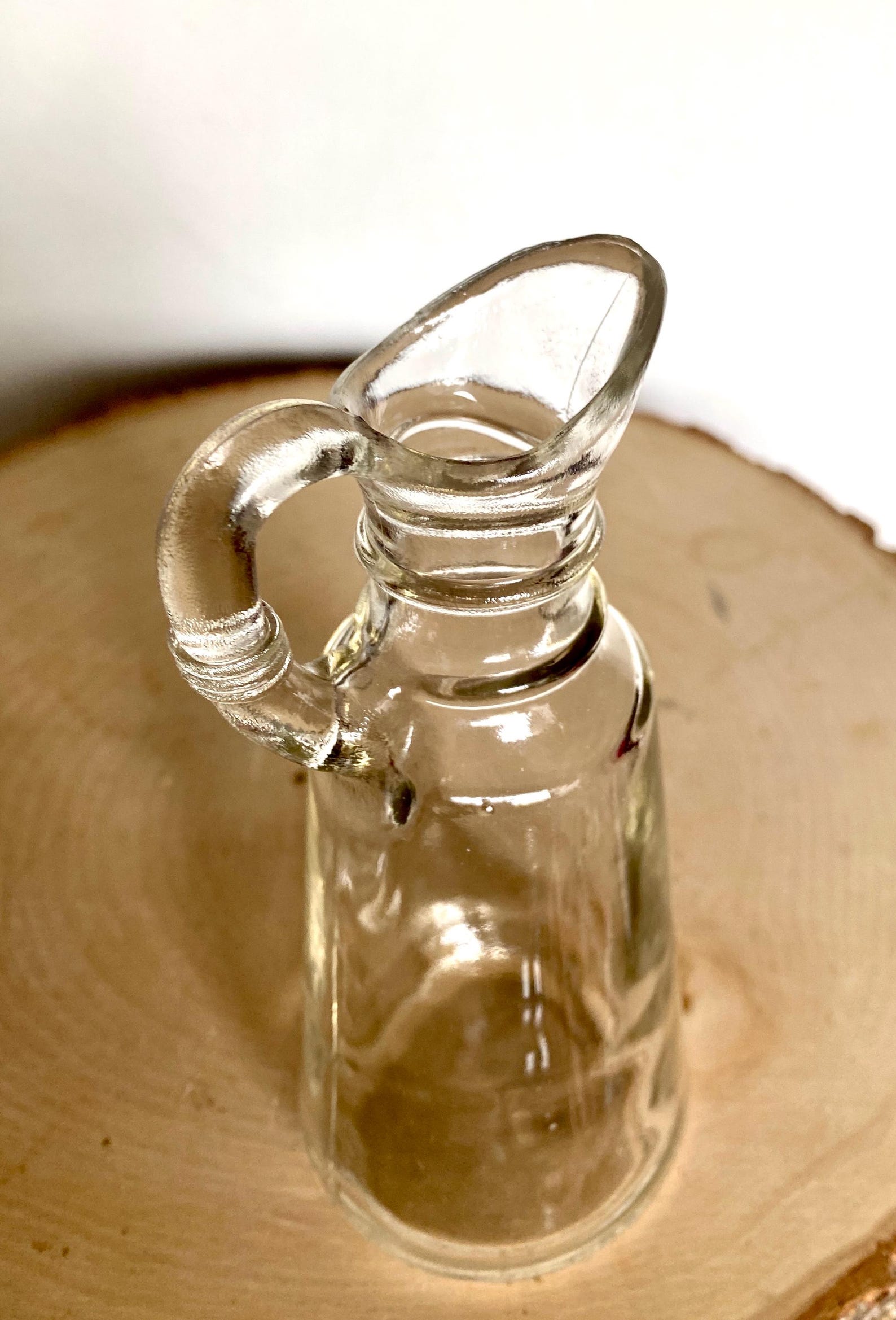 Retro Anchor Hocking Clear Glass Oil and Vinegar Cruet With Glass ...
