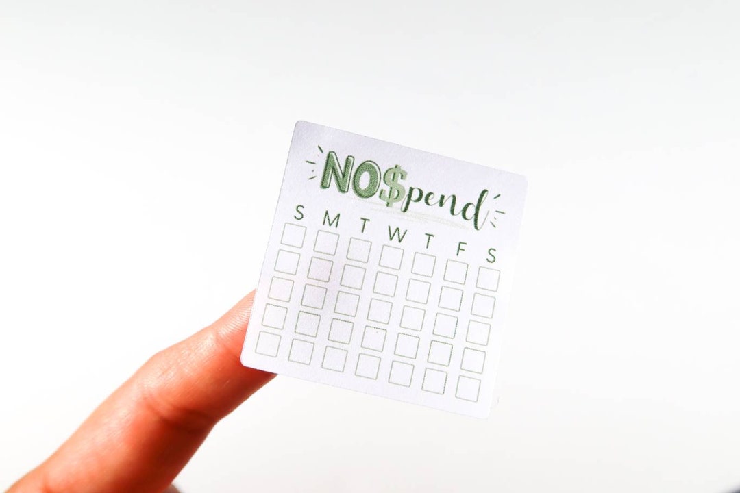 No Spend Stickers, Monthly Habit Tracker, Calendar Sticker, No Spend ...