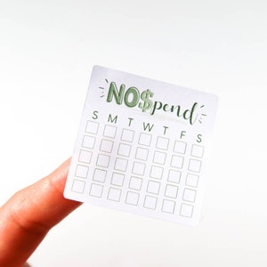 No Spend Stickers, Monthly Habit Tracker, Calendar Sticker, No Spend ...