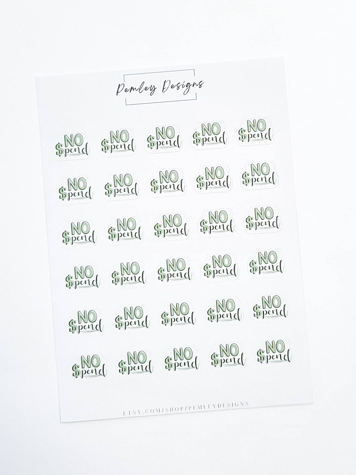 No Spend Stickers Personal Budget Stickers Planner Sticker - Etsy