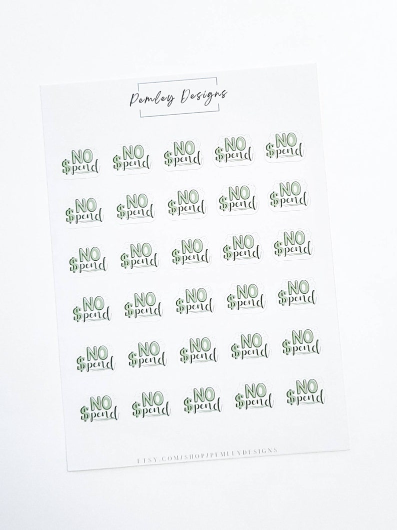 No Spend Stickers Personal Budget Stickers Planner Sticker - Etsy