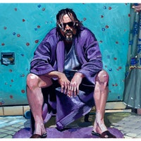 Big Lebowski - the Dude Poster B&W Bathroom Scene - Black and White ...