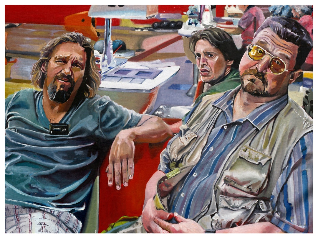 Big Lebowski Art Print: the Dude, Walter, and Donny Bowling Alley Scene ...