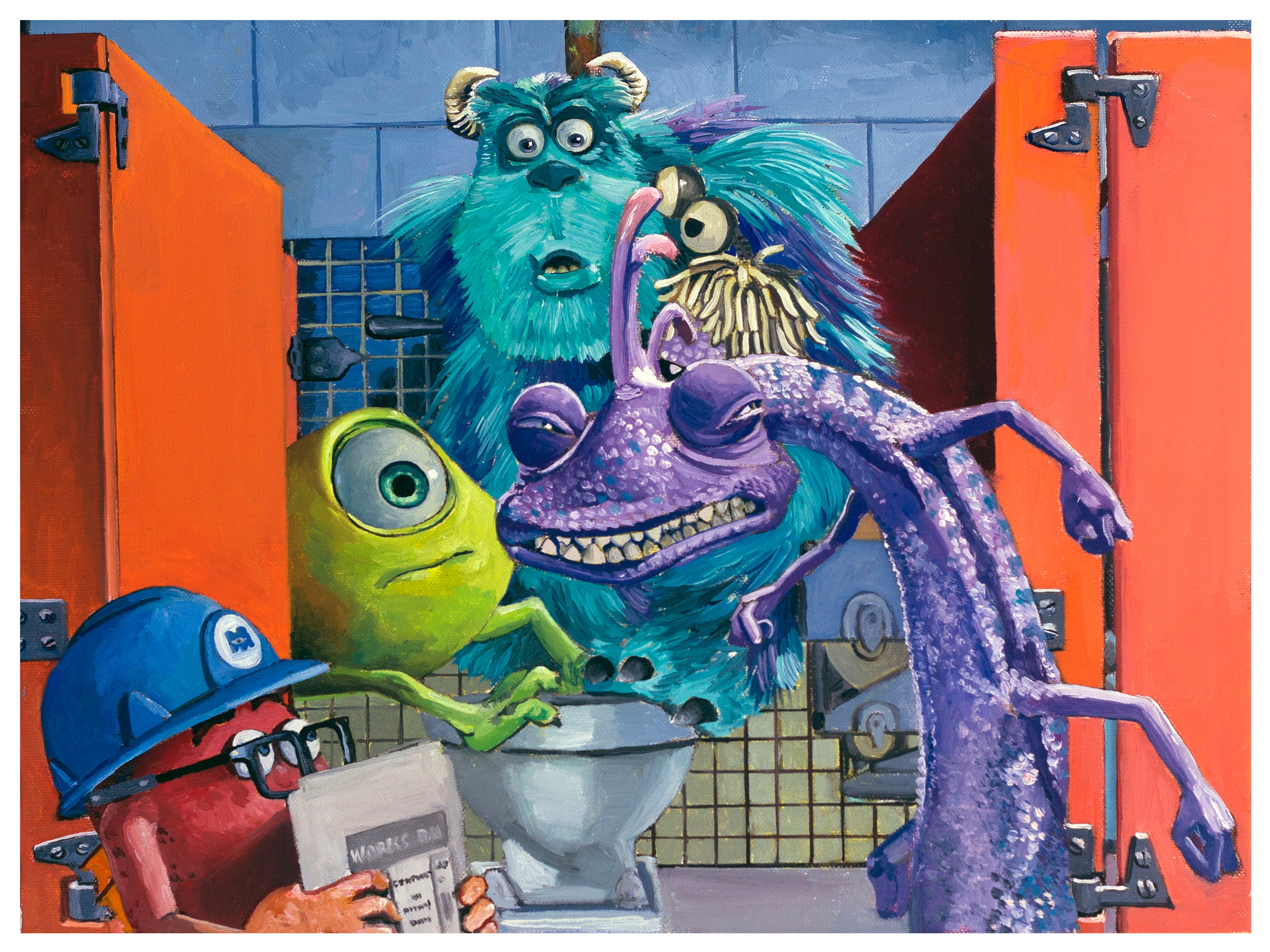Monsters Inc, in the Bathroom - Etsy