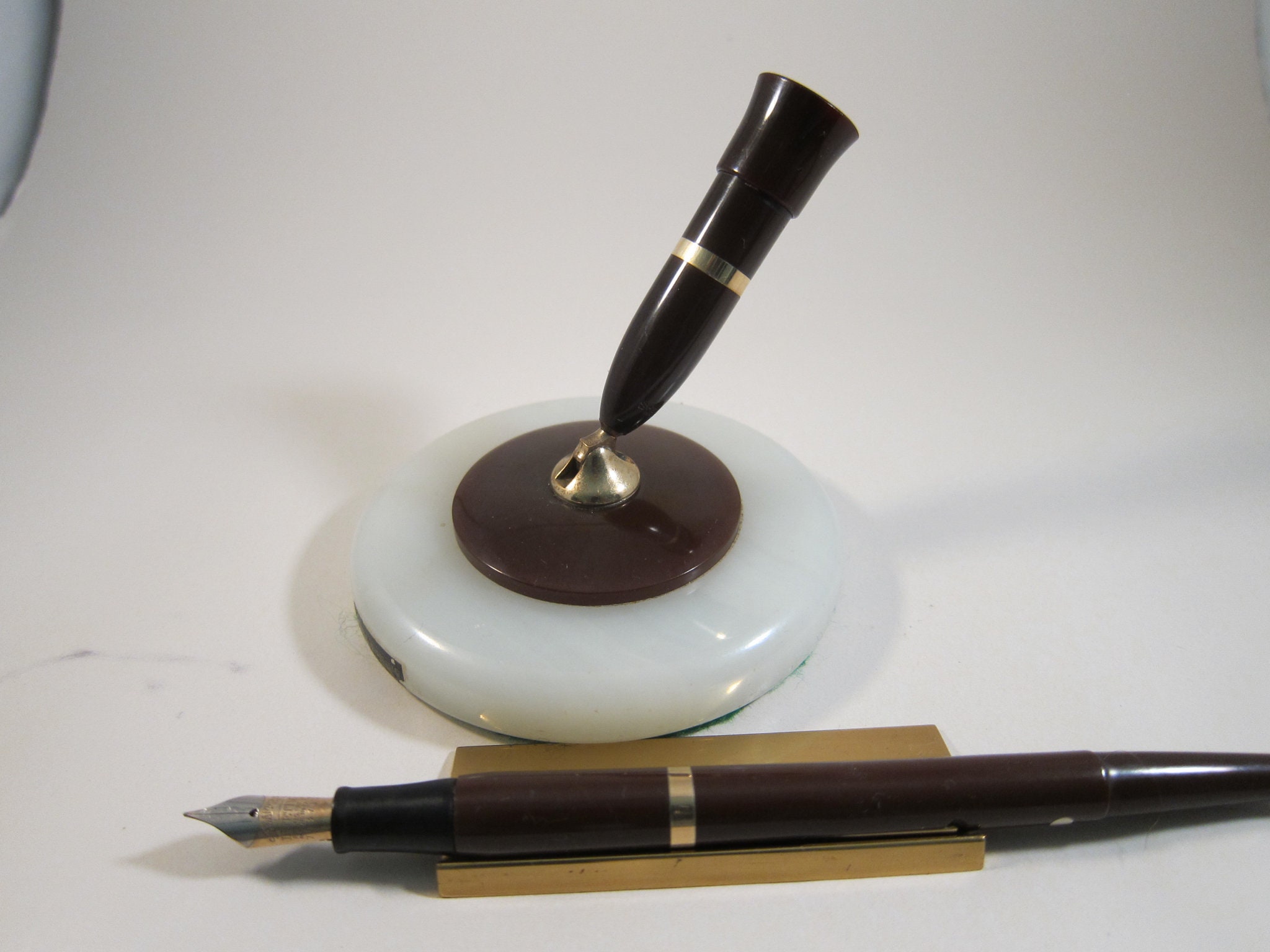 Restored Sheaffer's Dry Proof Desk Set W/ Brown Lifetime | Etsy