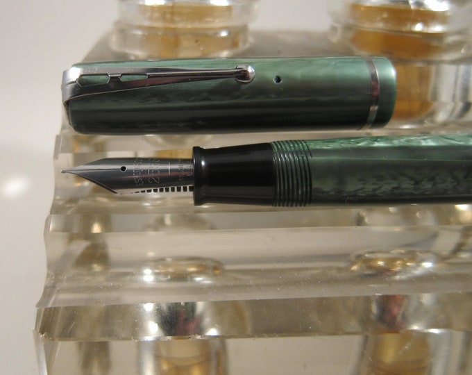 Restored Esterbrook dollar Fountain Pen b Size Green W/ NOS 2556 Firm ...