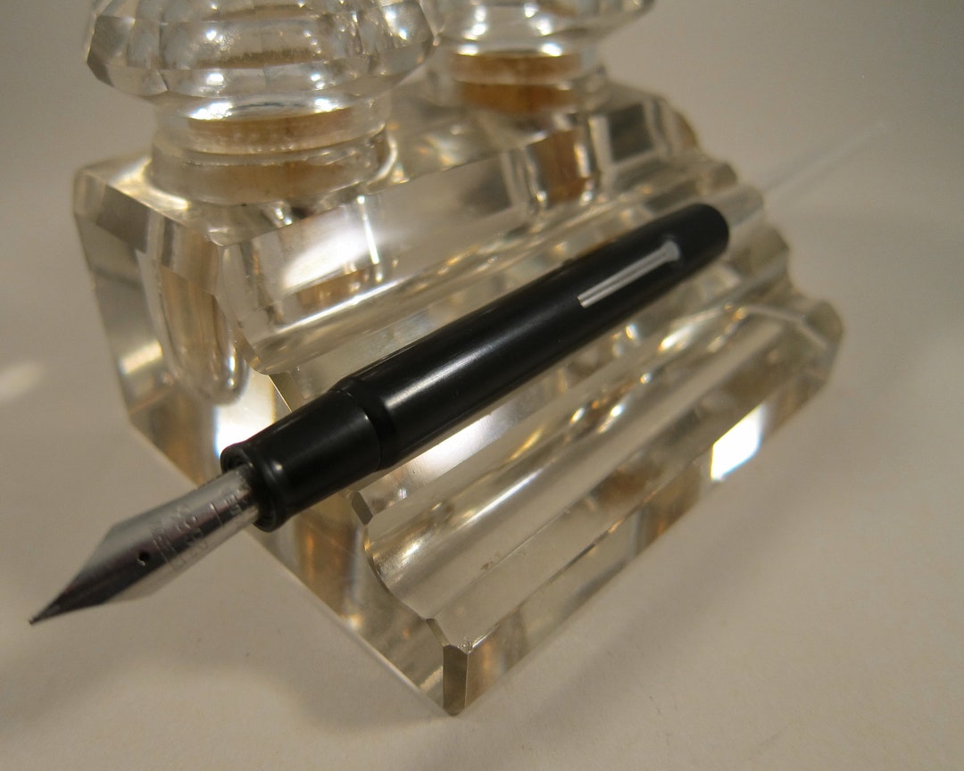 Restored Esterbrook Desk Fountain Pen: Black & Clear Taper, NOS #2668 ...