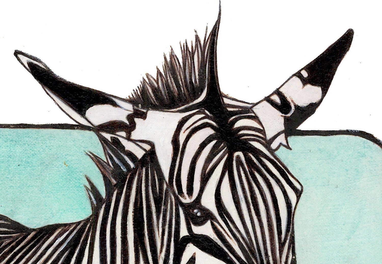 Zebra Print Animal Print Giclee Print 11 Inch by 14 Inch Robert Mahosky ...