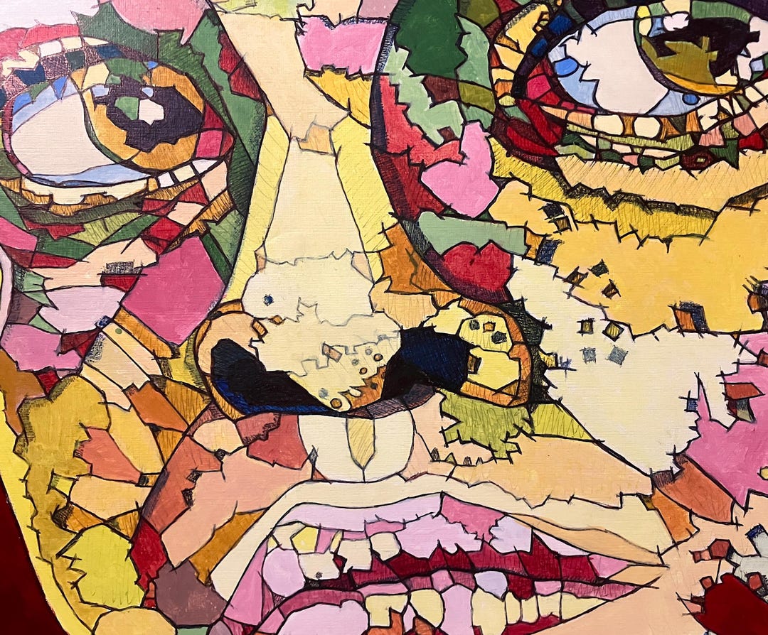 Geometric Face, African Face, Face, Multi Colored, Original Painting ...