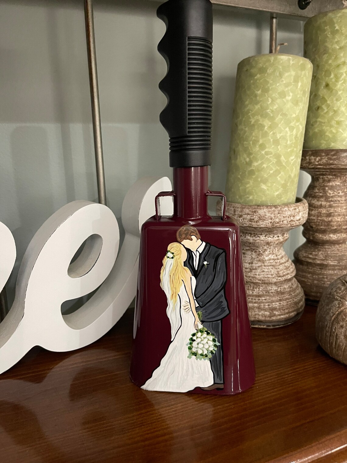 Custom Hand Painted Bride and Groom Cowbell - Etsy