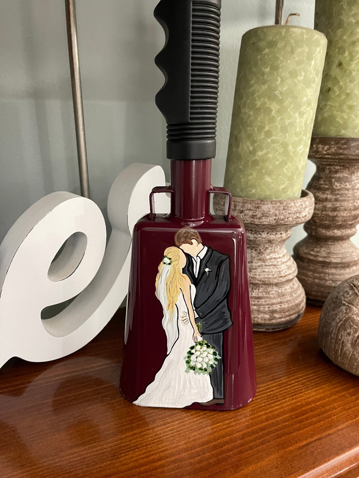 Custom Hand Painted Bride and Groom Cowbell - Etsy