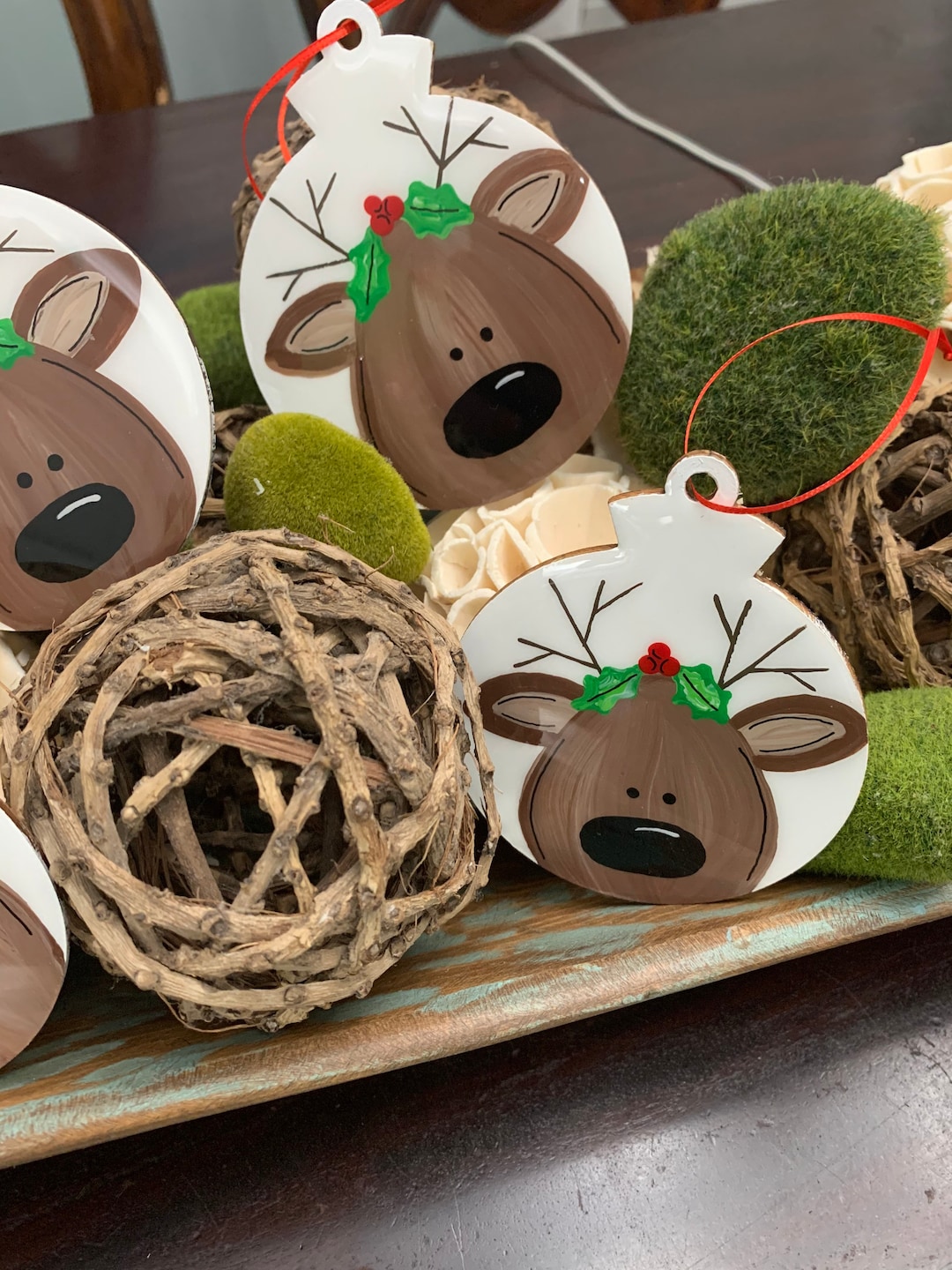 Wood Reindeer Christmas Ornament - Etsy Canada