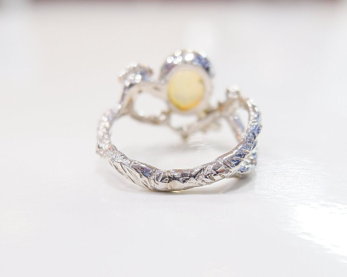 Opal Ring Featuring an Ethiopian Opal in a Bezel Setting With | Etsy