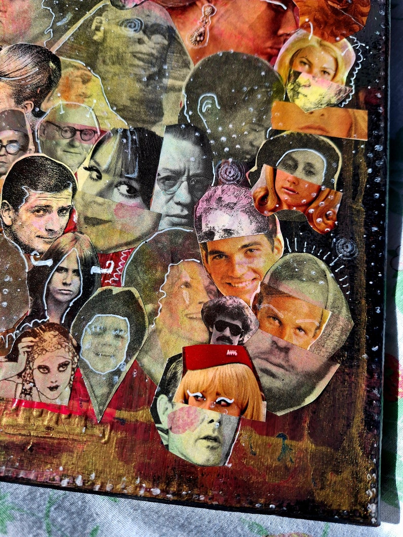 People Change - Mixed Media Collage Painting - OOAK Lowbrow Handmade ...