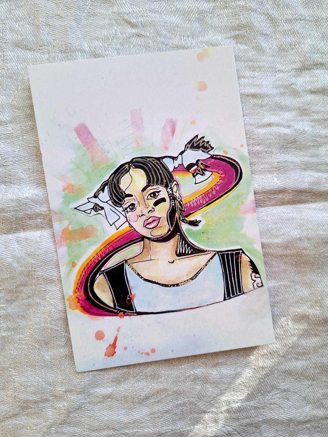 Lisa Left Eye Lopes Print - 4x6 Inch Art Postcard Art Card - TLC ...